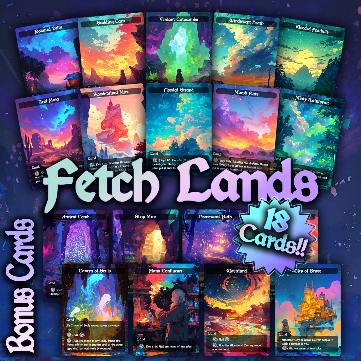 Fetch Lands | 18 Card Premium MTG Proxy Bundle – Mythic Magic Gaming